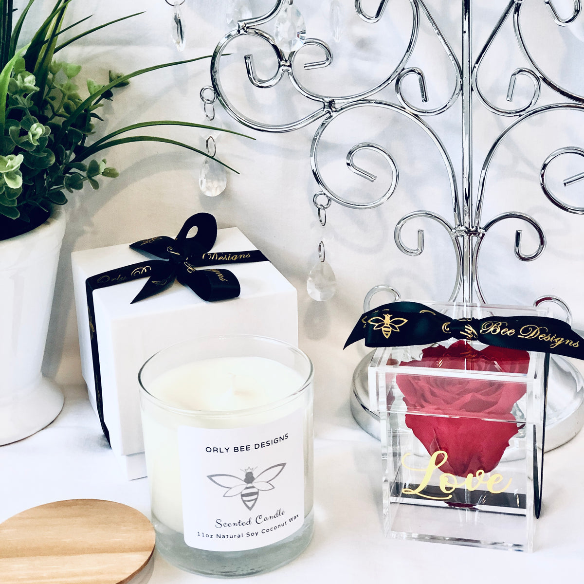 Personalized Acrylic Rose Box -Single Long Rose Rose – Orly Bee Designs